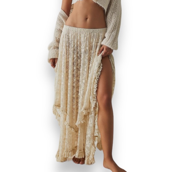 Skirts | Boho Country Multi Layer Ruffle Trim Midi Skirt New | Poshmark